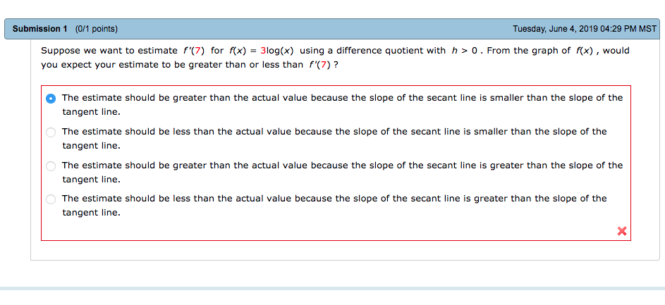 Solved Submission 1 (0/1 points) Tuesday, June 4, 2019 04:29 | Chegg.com Solved Submission 1 (0/1 points) Tuesday, June 4, 2019 04:29 | Chegg.com