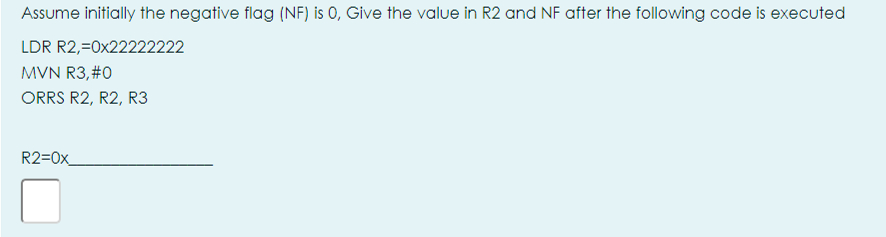 Solved Assume initially the negative flag (NF) ﻿is 0 , ﻿Give | Chegg.com