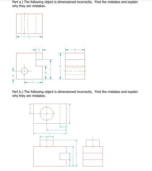 Solved Part a.) The following object is dimensioned | Chegg.com
