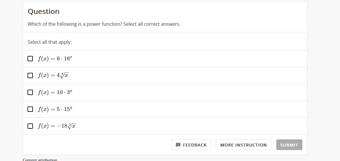 Solved Question Which of the following is a power function? | Chegg.com Solved Question Which of the following is a power function? | Chegg.com