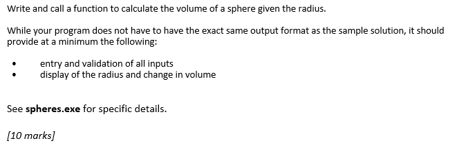 Solved Write a program that will show the change in volume | Chegg.com
