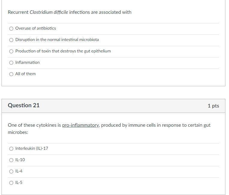 Solved Recurrent Clostridium difficile infections are | Chegg.com