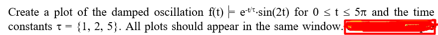 Solved In Matlab R2021B Create a plot of the damped | Chegg.com
