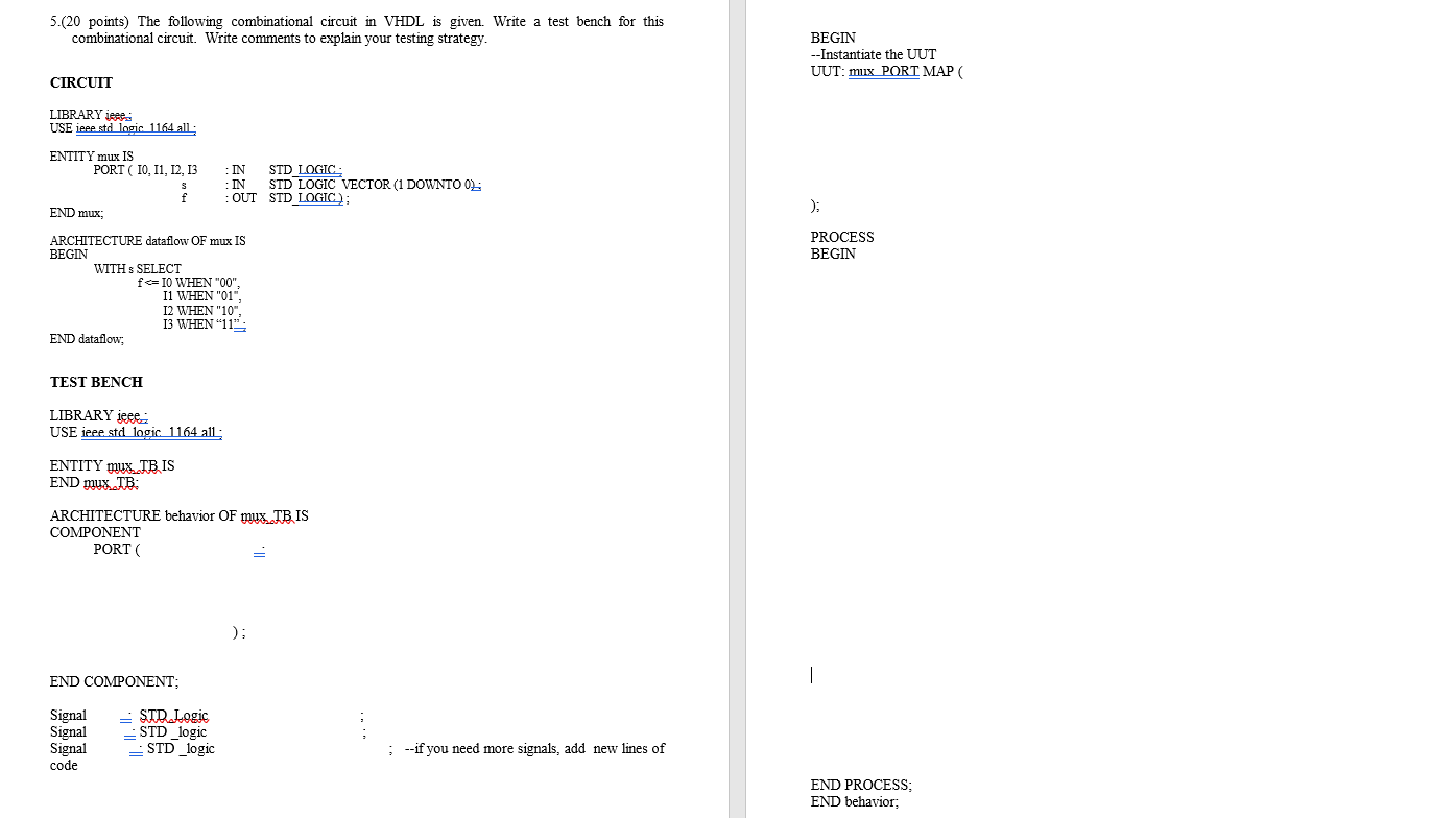 Solved 5.(20 points) The following combinational circuit in | Chegg.com