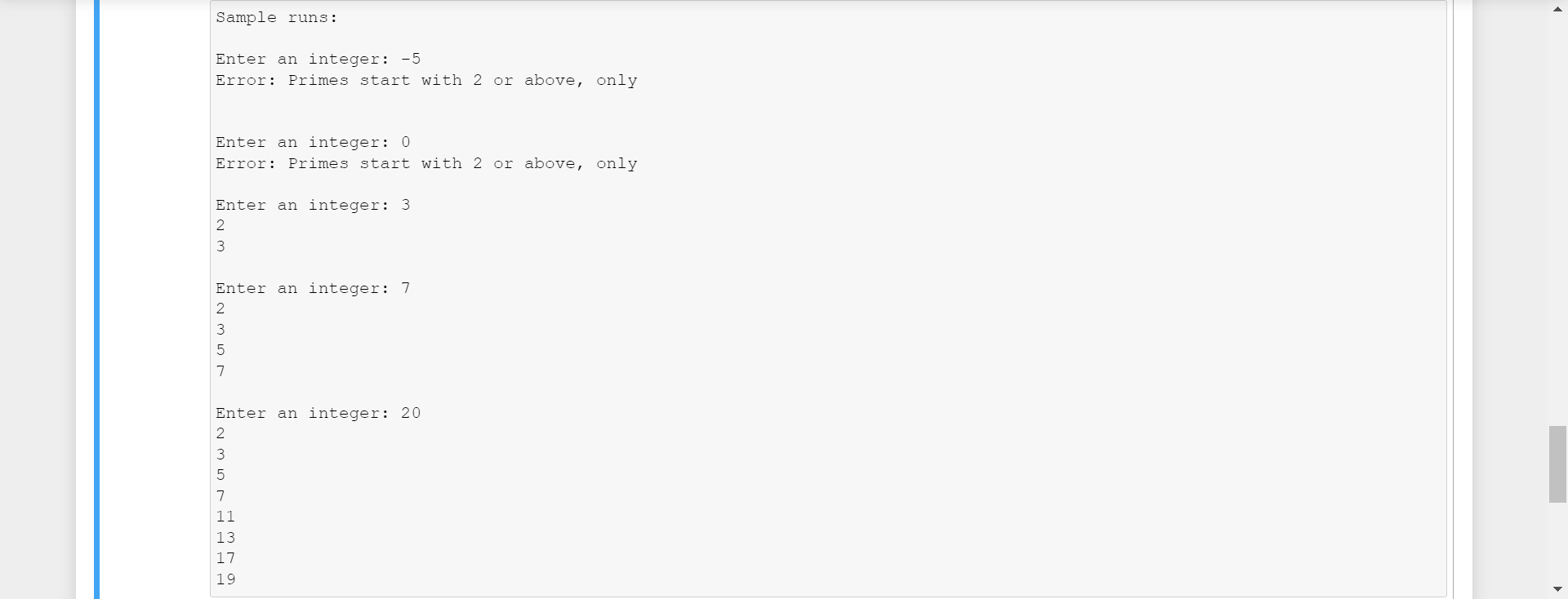 Solved Prime numbers. Write a program that prompts the user | Chegg.com