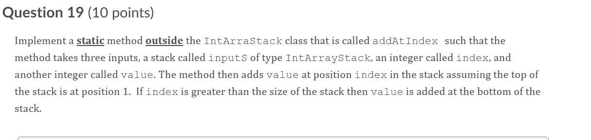 Solved Array Implementation of Stack and Queue: Consider the | Chegg.com