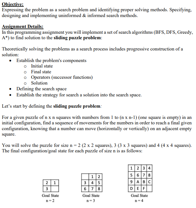 Solved Objective: Expressing the problem as a search problem | Chegg.com