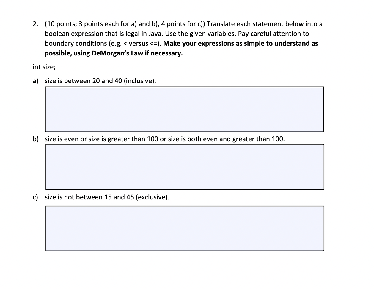 Solved 2. (10 points; 3 points each for a) and b), 4 points | Chegg.com