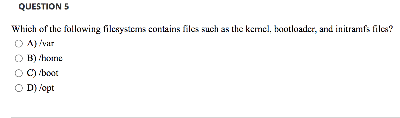 Solved QUESTION 5 Which of the following filesystems | Chegg.com