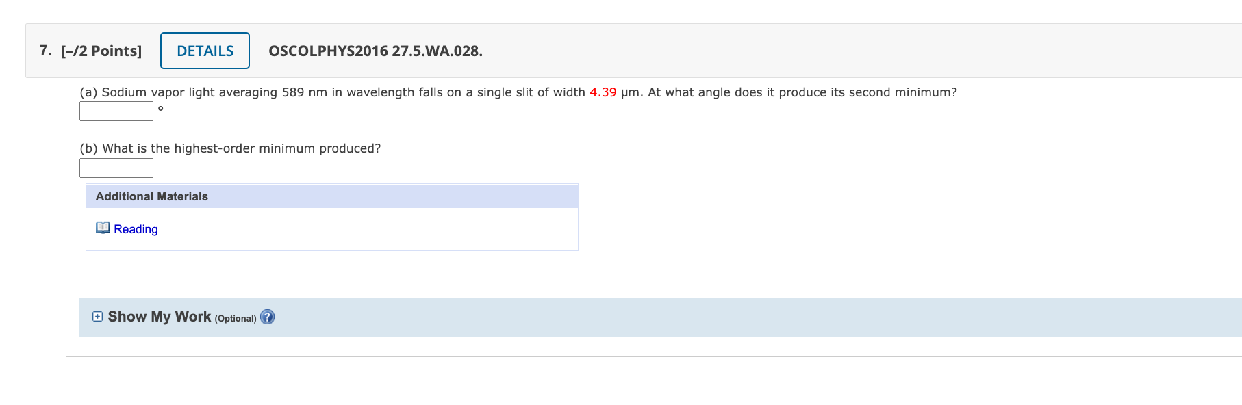 Solved (a) Sodium vapor light averaging 589 nm in wavelength | Chegg.com