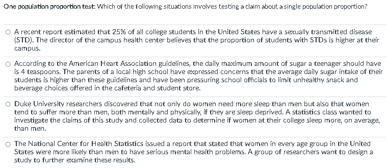 Solved One population proportion test: Which of the | Chegg.com