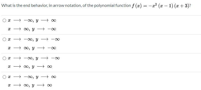 Solved What is the end behavior, in arrow notation, of the | Chegg.com