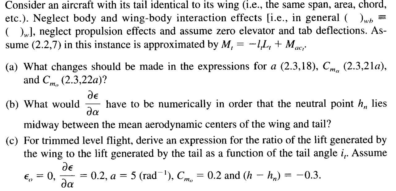 Consider an aircraft with its tail identical to its | Chegg.com