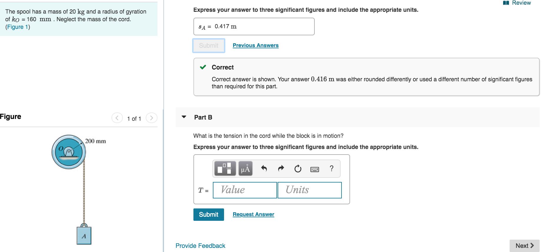 Solved Part A If the 15-kg block A is released from rest, | Chegg.com