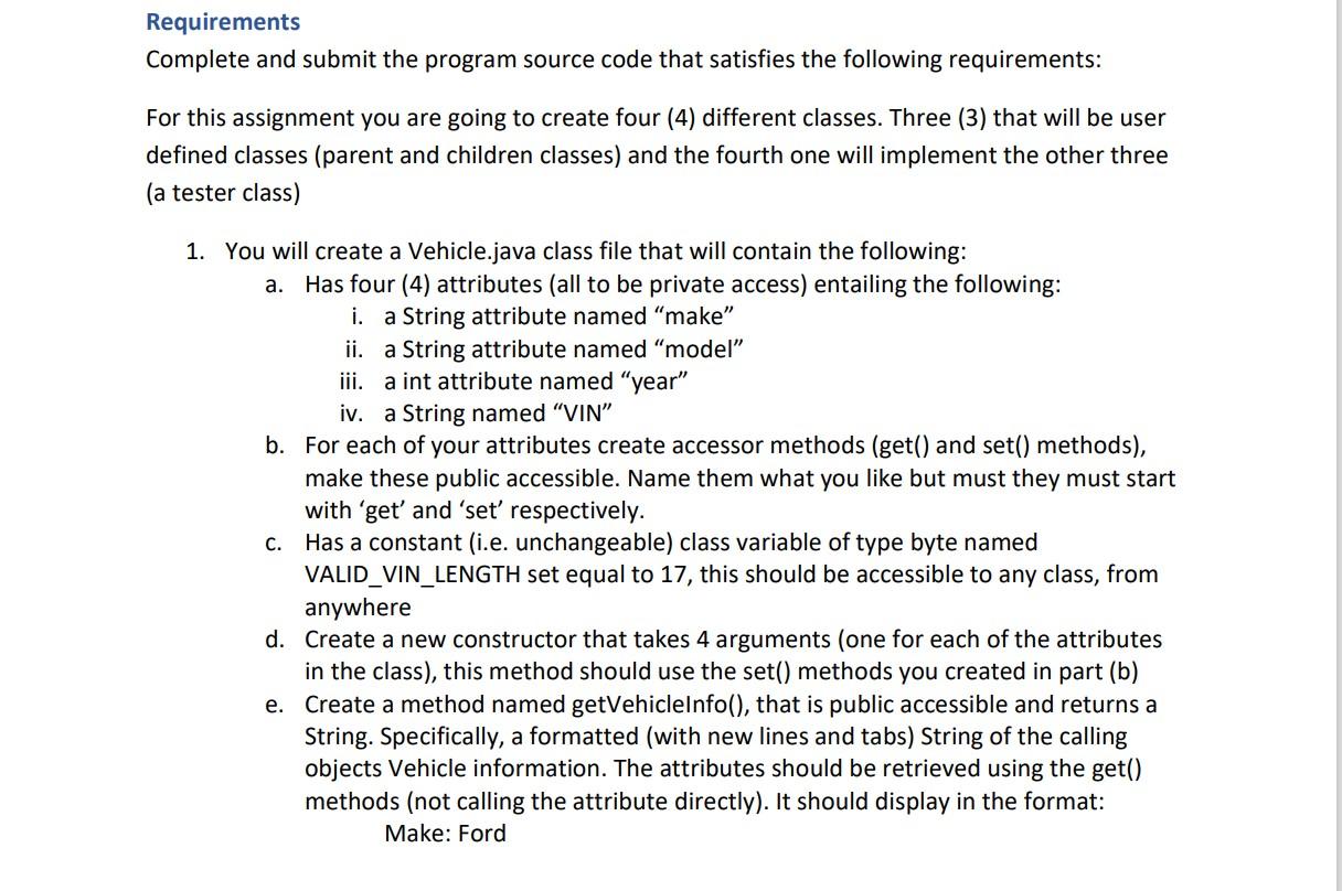 Solved Requirements Complete and submit the program source | Chegg.com