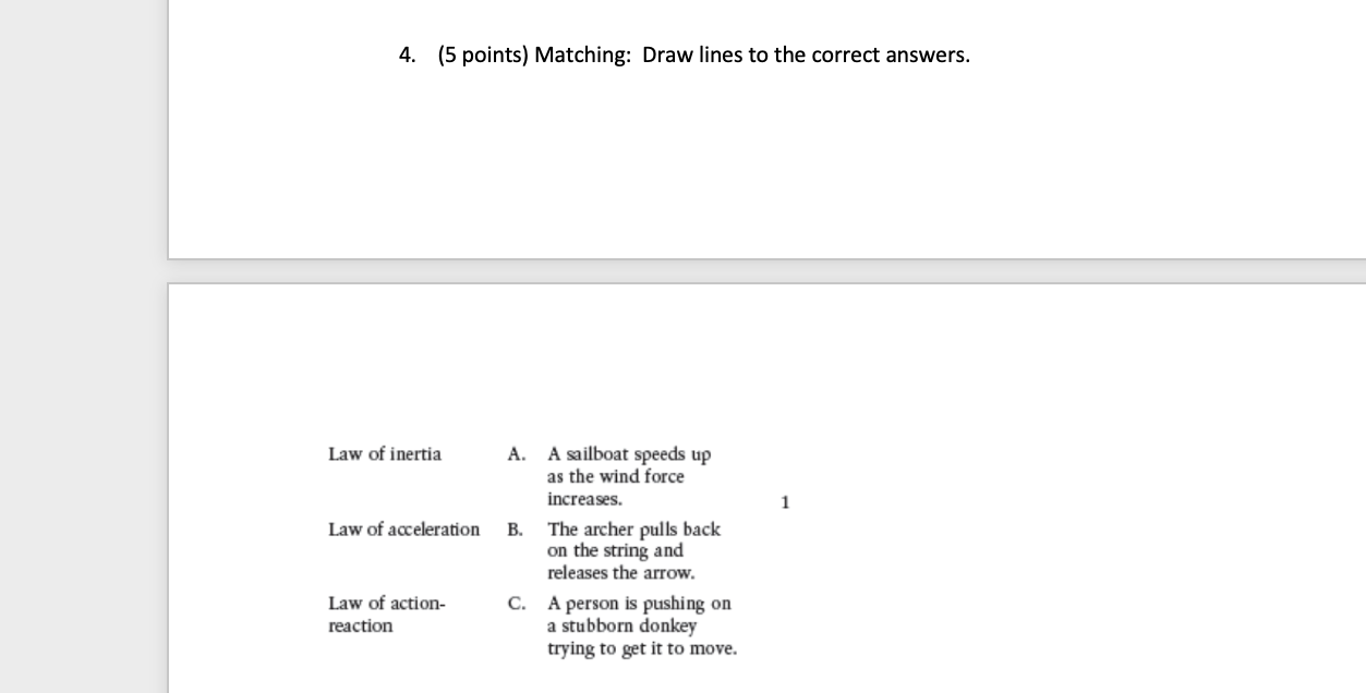 Solved 4. (5 points) Matching: Draw lines to the correct | Chegg.com