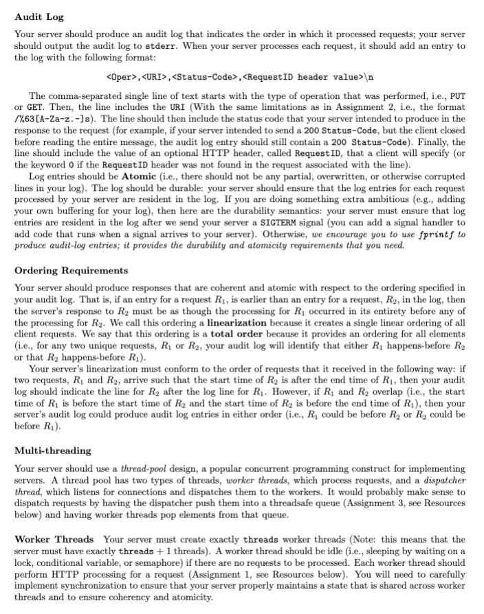 Solved Functionality Your new httpserver should take two | Chegg.com