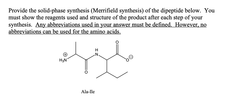 Solved Provide the solid-phase synthesis (Merrifield | Chegg.com