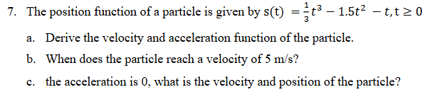 Solved The position function of a particle is given by | Chegg.com