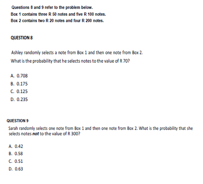 Solved Questions 8 ﻿and 9 ﻿refer to the problem below.Box 1 | Chegg.com