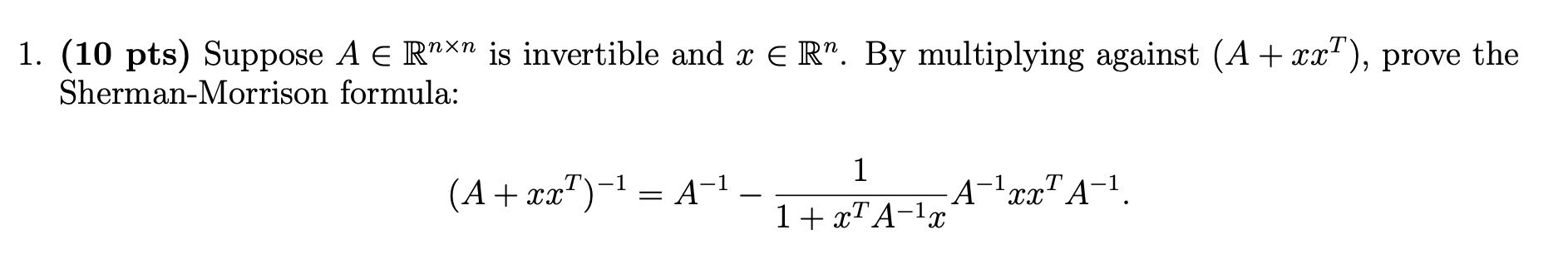 Solved Suppose A ∈ Rn×n is invertible and x ∈ Rn. By | Chegg.com