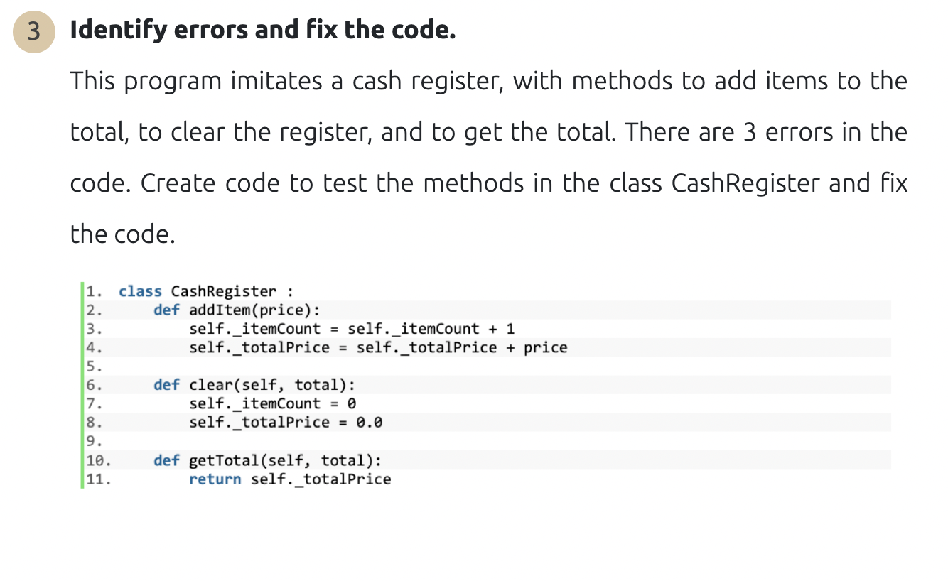 Solved Identify errors and fix the code. This program | Chegg.com