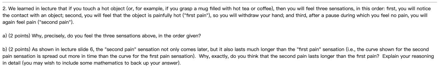 2. We learned in lecture that if you touch a hot | Chegg.com