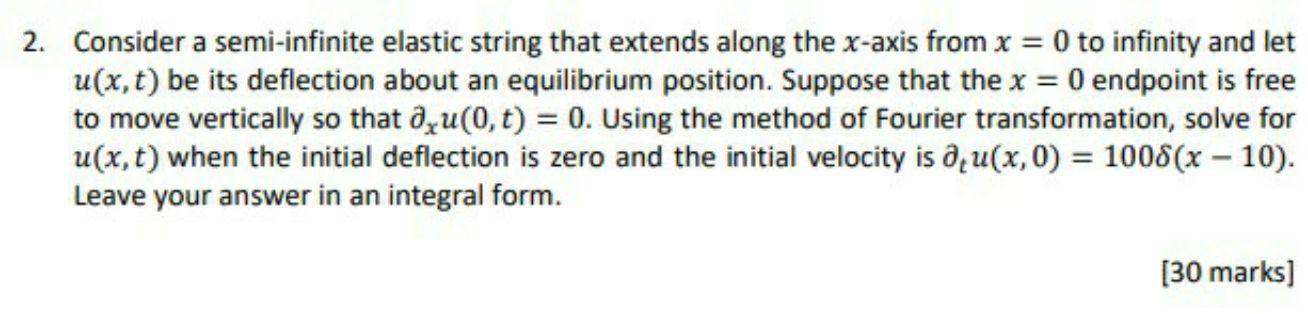 Solved 2. Consider a semi-infinite elastic string that | Chegg.com