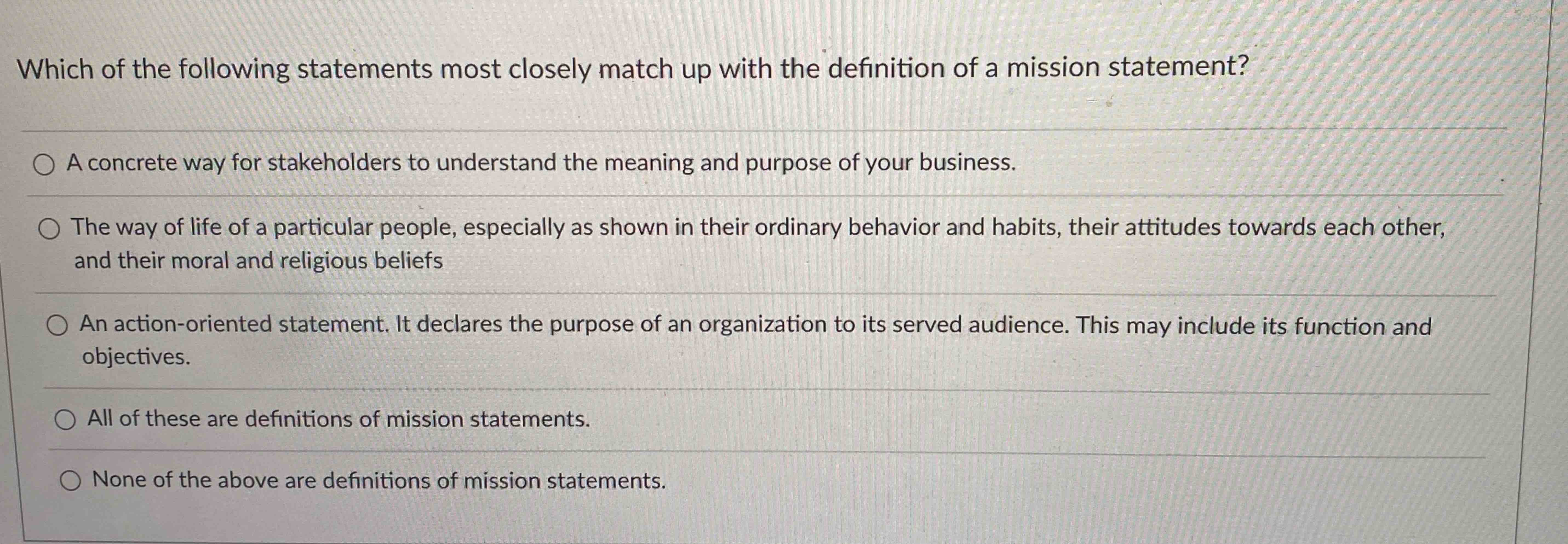 Solved Which of the following statements most closely match | Chegg.com
