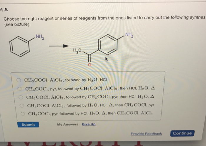 Solved Choose the right reagent or series of reagents from | Chegg.com