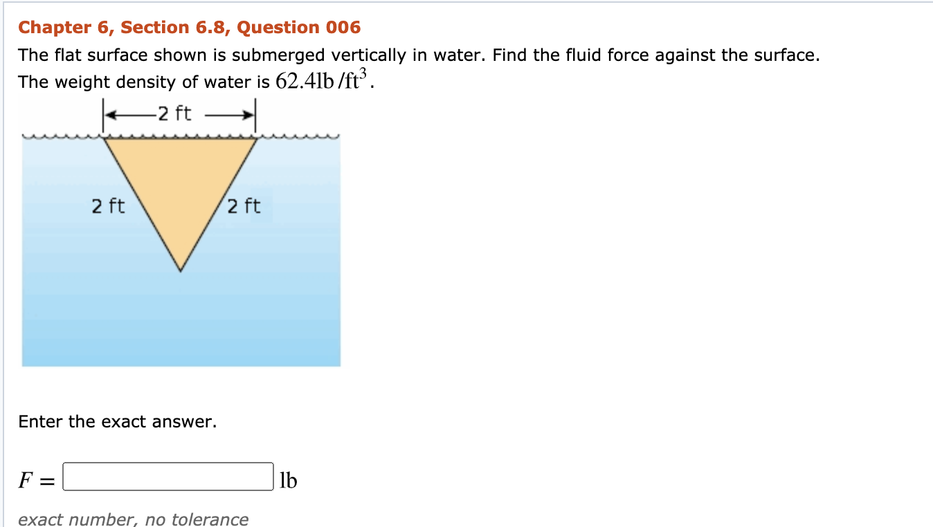 Solved The flat surface shown is submerged vertically in | Chegg.com