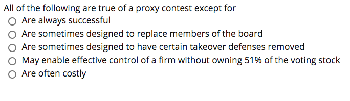 Solved All of the following are true of a proxy contest | Chegg.com