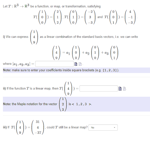 Solved Let T:R3→R3 be a function, or map, or transformation, | Chegg.com