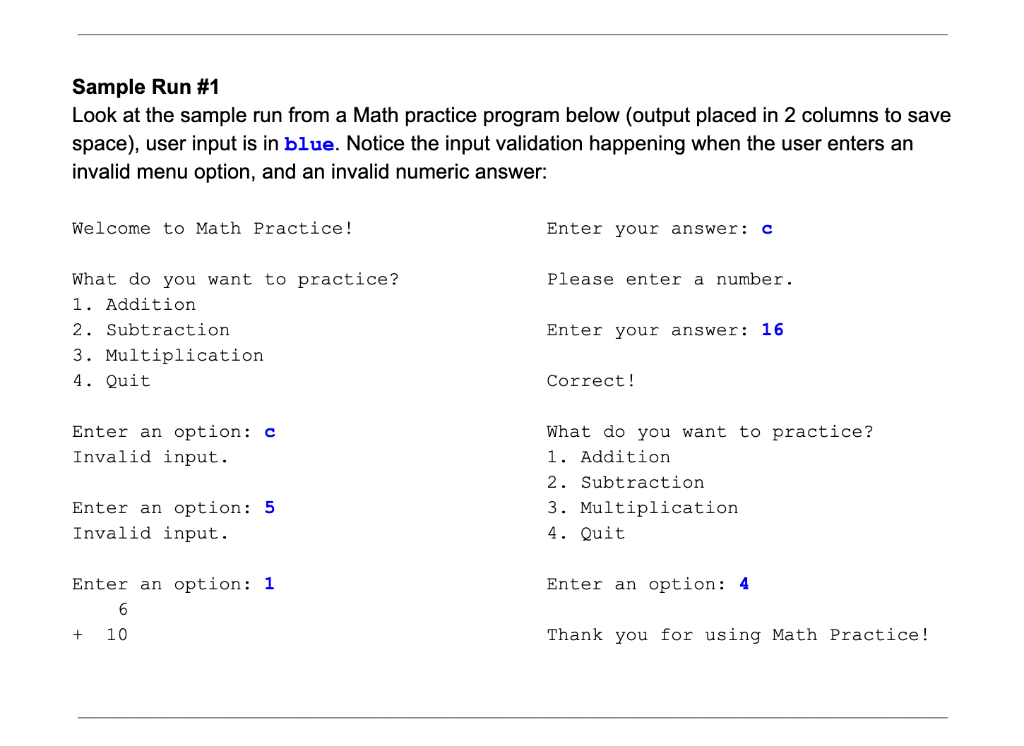 Solved Problem Description Write an interactive | Chegg.com