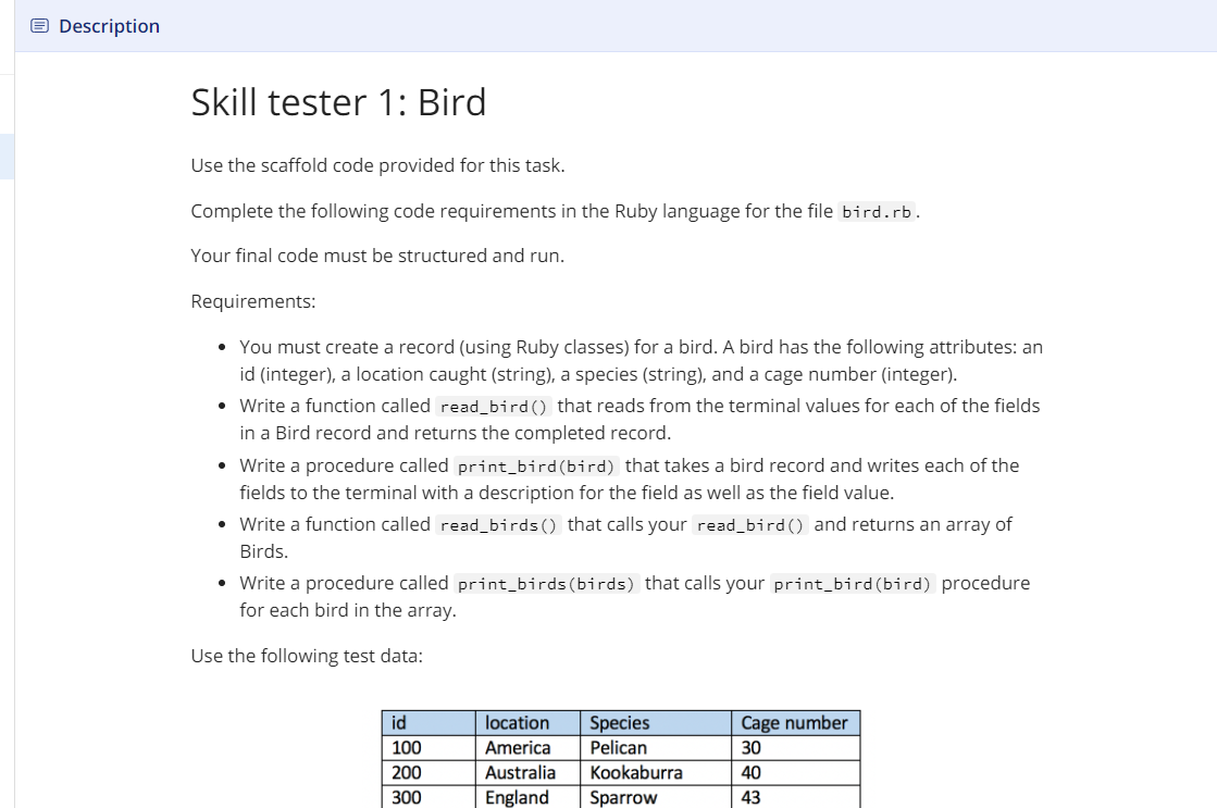 Solved This question involves the programming language ruby | Chegg.com