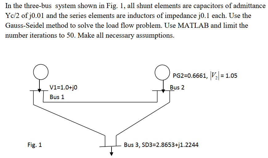 In the three-bus system shown in Fig. 1, all shunt | Chegg.com