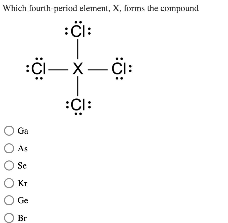 Solved Which fourth-period element, X, forms the compound | Chegg.com