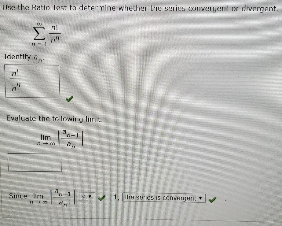 Solved use the ratio test to determine whether the series | Chegg.com
