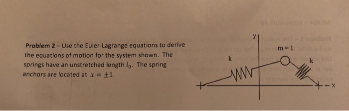 Solved Problem 2 -Use the Euler-Lagrange equations to derive | Chegg.com