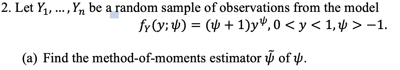 Solved Let Y1,…,Yn be a random sample of observations from | Chegg.com