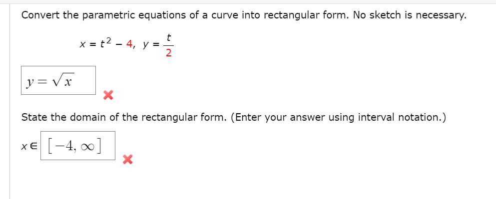 Solved Convert the parametric equations of a curve into | Chegg.com