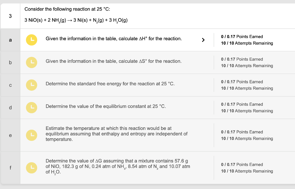 Consider the following reaction at 25∘C : 3 | Chegg.com