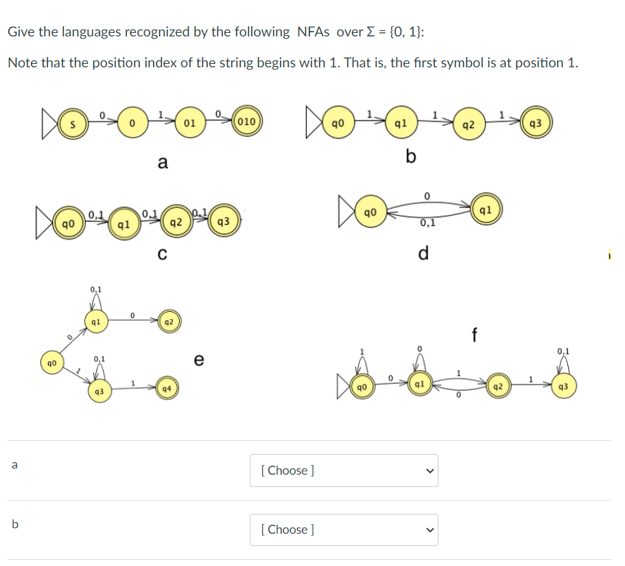 Solved Give the languages recognized by the following NFAs | Chegg.com