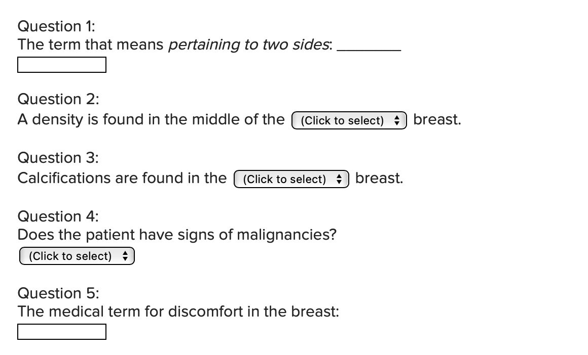 Solved Patient documentation. The following mammogram report | Chegg.com