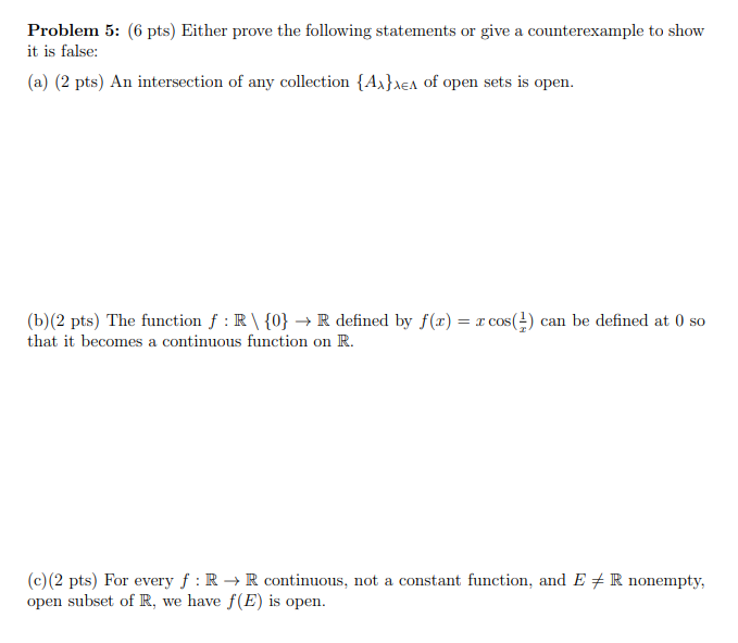 Solved Problem 5 6 Pts Either Prove The Following