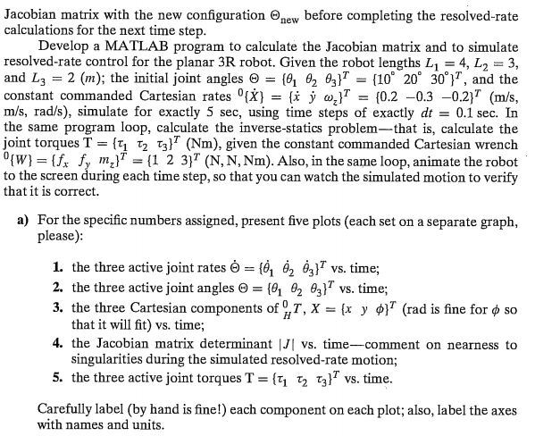 Solved Jacobian matrix with the new configuration new before | Chegg.com