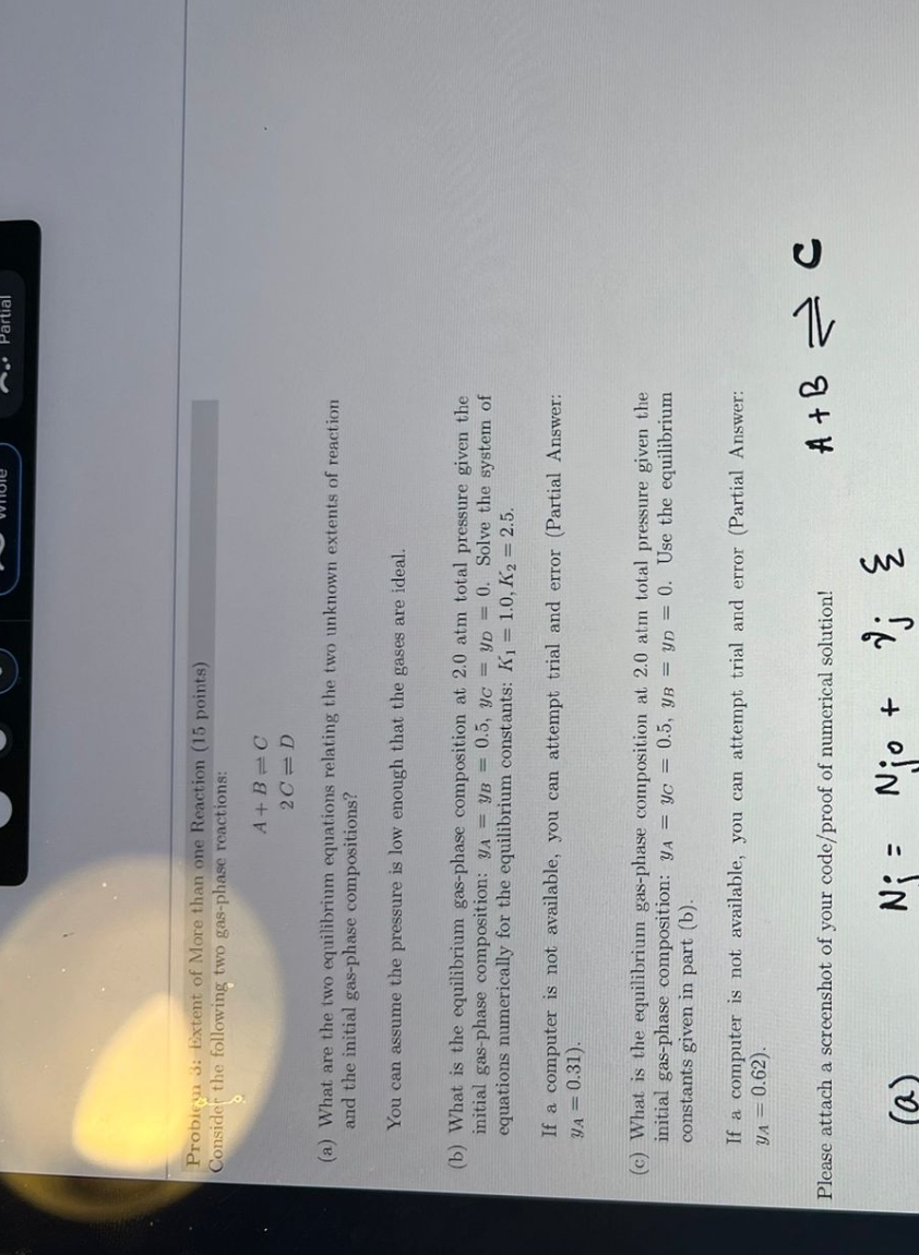 Solved Probifyn 3: Extent of More than one Reaction (15 | Chegg.com