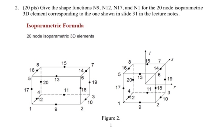 Solved (20 pts) Give the shape functions N9, N12, N17, and | Chegg.com