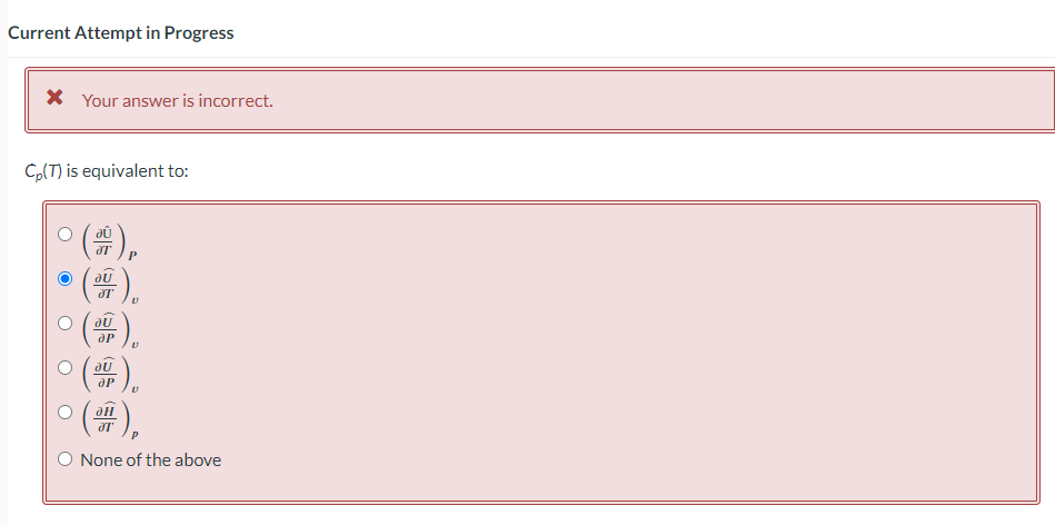 Solved Lurrent Attempt in Progress Your answer is incorrect. | Chegg.com