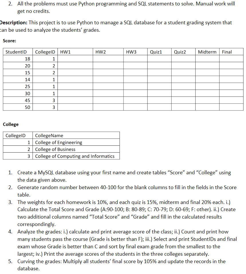 Solved 2 All The Problems Must Use Python Programming And 8484